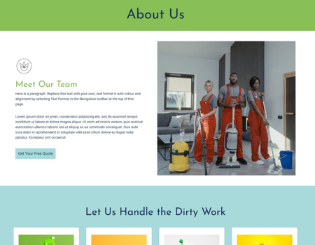 Cleaning Services - About Page | Mozaik.Global Templates